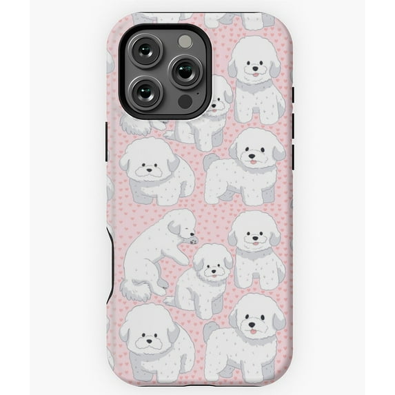 Cute Bichon Frise Dog Pattern Art Phone Case for iPhone 16 15 14 13 12 ...