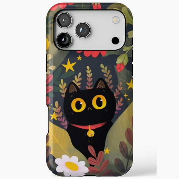 Cute Big Eyes Cat Protective Cover for iPhone 11 12 13 14 15 16 17 Pro ...