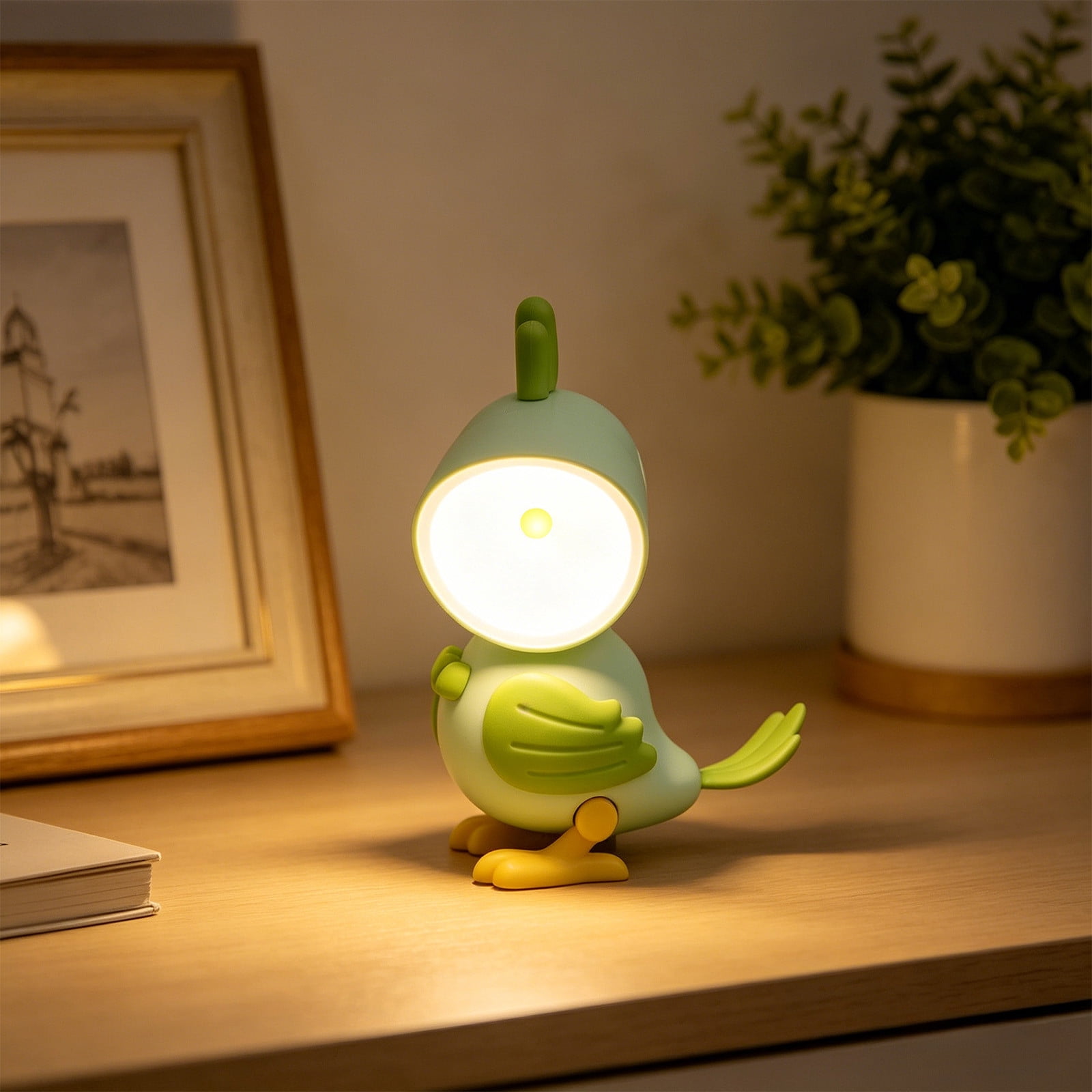 Cute Bird Night Light 3.46 Inch Magnetic Adjustable Button Battery ...