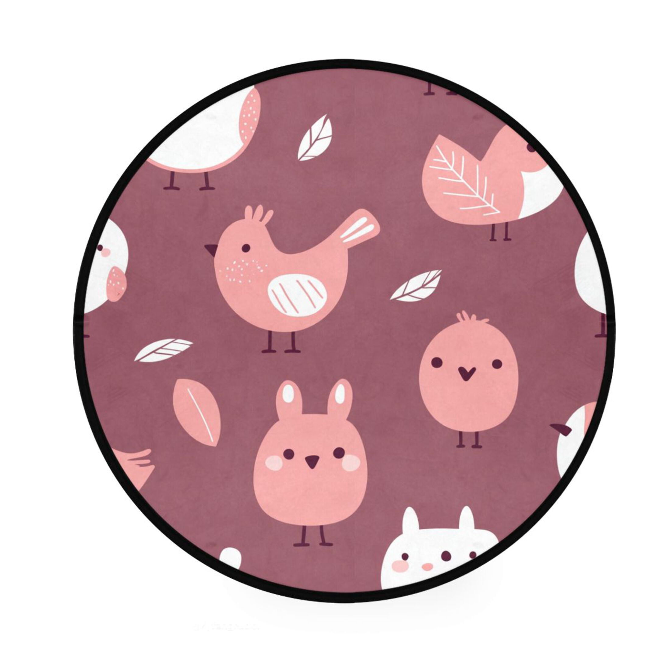 Cute Bird Pattern Memory Foam Bath Mat 36" Absorbent Rug with Non Slip ...
