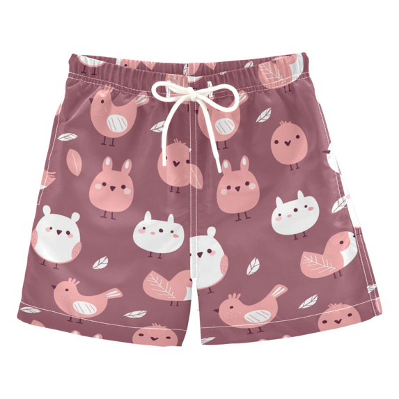 Cute Bird Pattern Swim Trunks Quick Dry Beach Pool Board Shorts ...