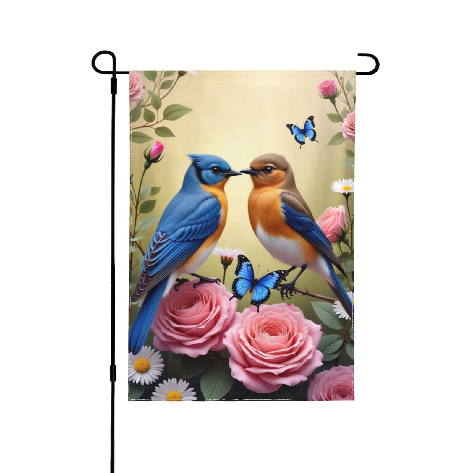 Cute Birds & Butterflies Garden Flag 12x18 Inch Double Sided – Charming ...