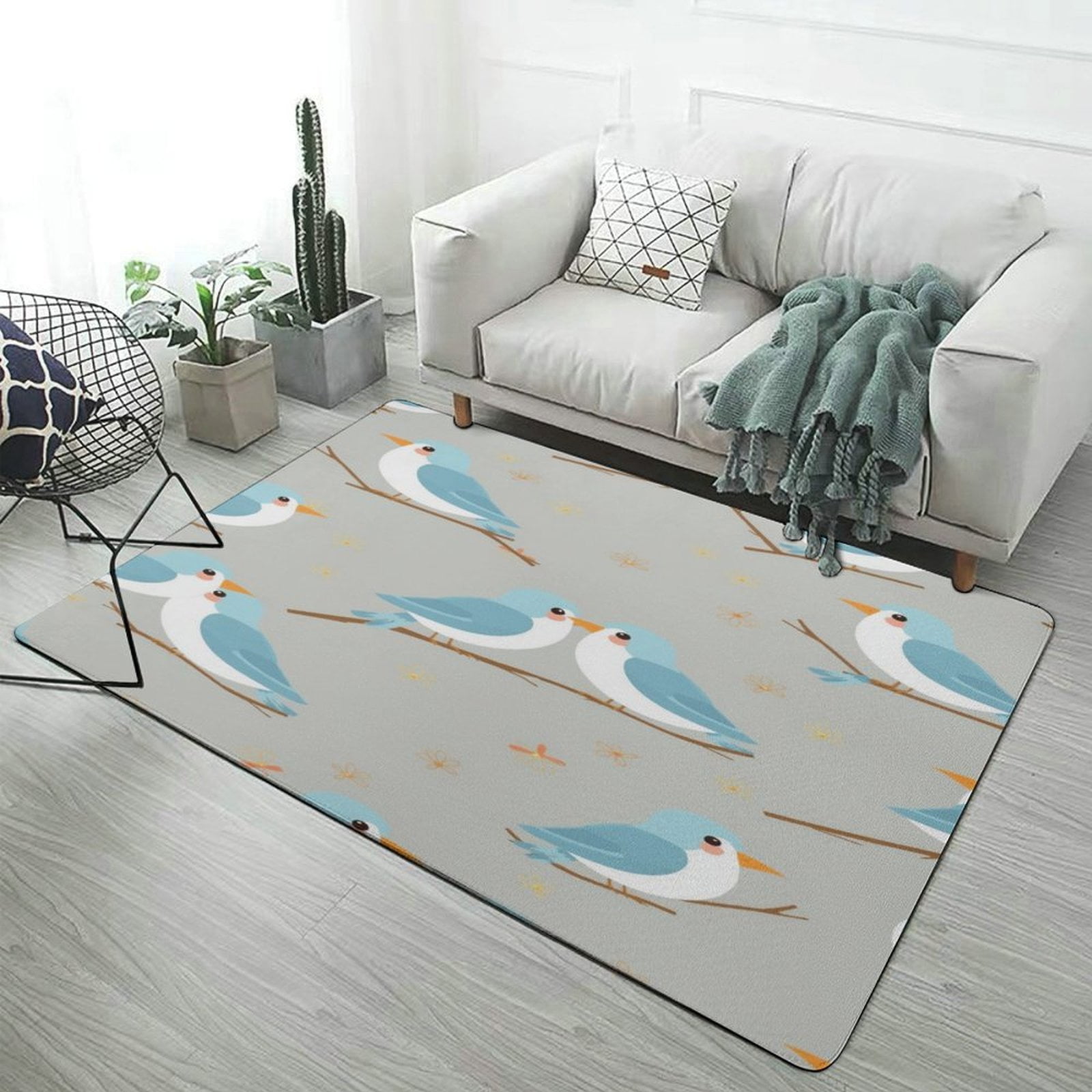 Cute Birds Pattern(2) Carpet Rug for Bedroom Living Room Home Sofa ...