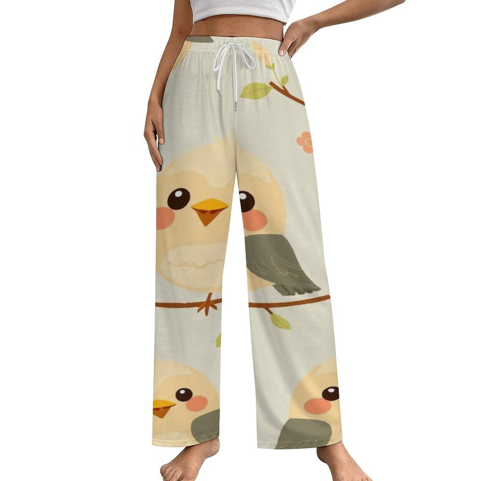 Cute Birds Pattern(2) Women's Pajama Pants Trousers Ladies Loose Home ...