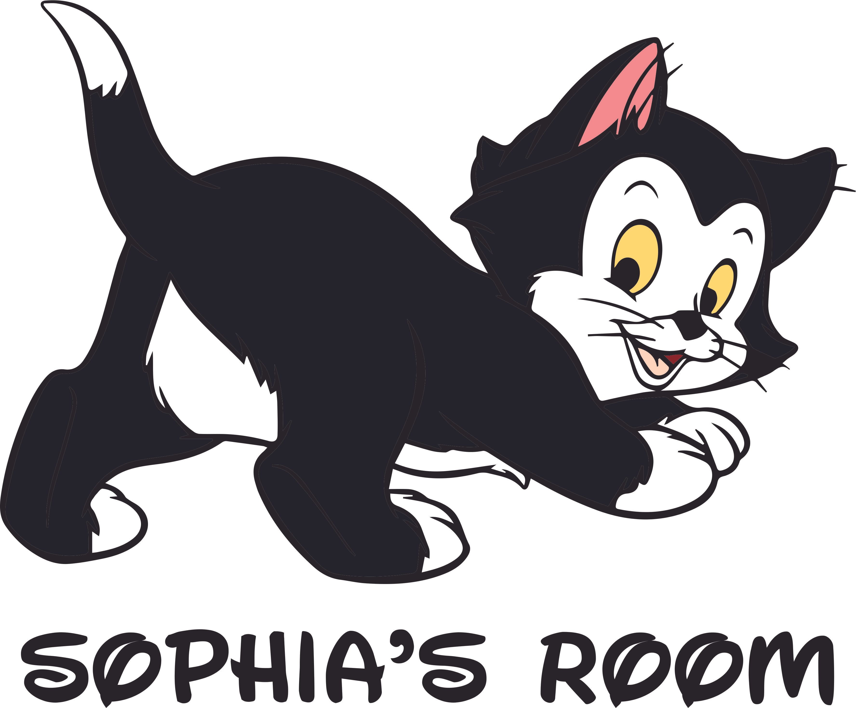 Cute Black Cat Cats Kitty Cartoon Customized Wall Decal - Custom Vinyl ...