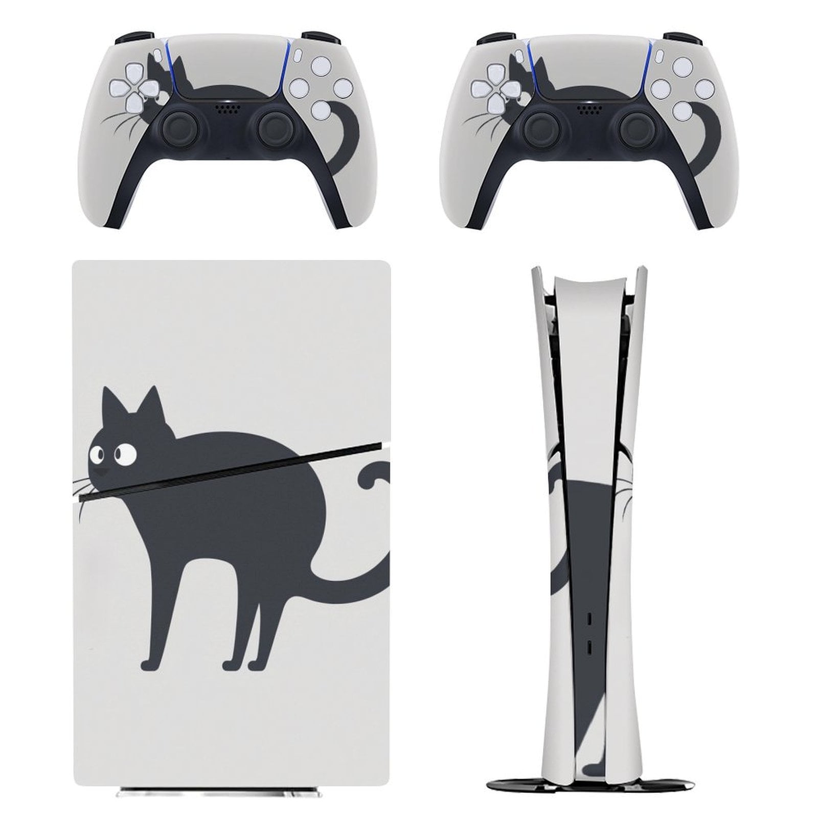 Cute Black Cat Console Skin Bundle for PS5 Pro Slim Disc & Digital ...