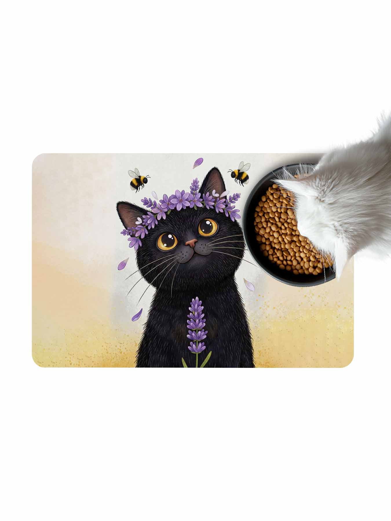 Cute Black Cat Doormat Non Slip Diatomaceous Earth Door Mat Absorbent ...