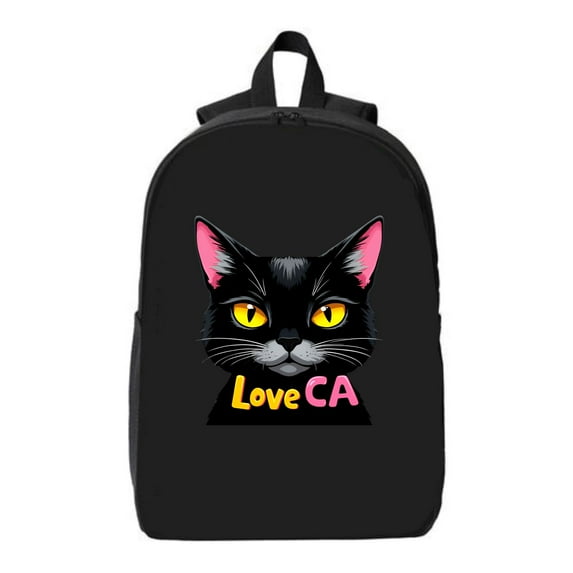 Cute Black Cat Laptop Backpack - Fits 15 " Laptop & iPad Cartoon Design ...