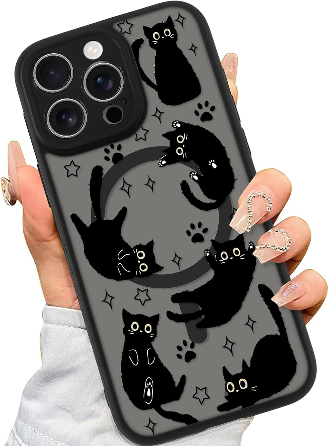 Cute Black Cat Phone Case for iPhone 15 Pro Max Magnetic Case 6.7 ...