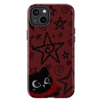 Cute Black Cat Collage Phone Case, Illustrated Kittens and Playful Cat ...