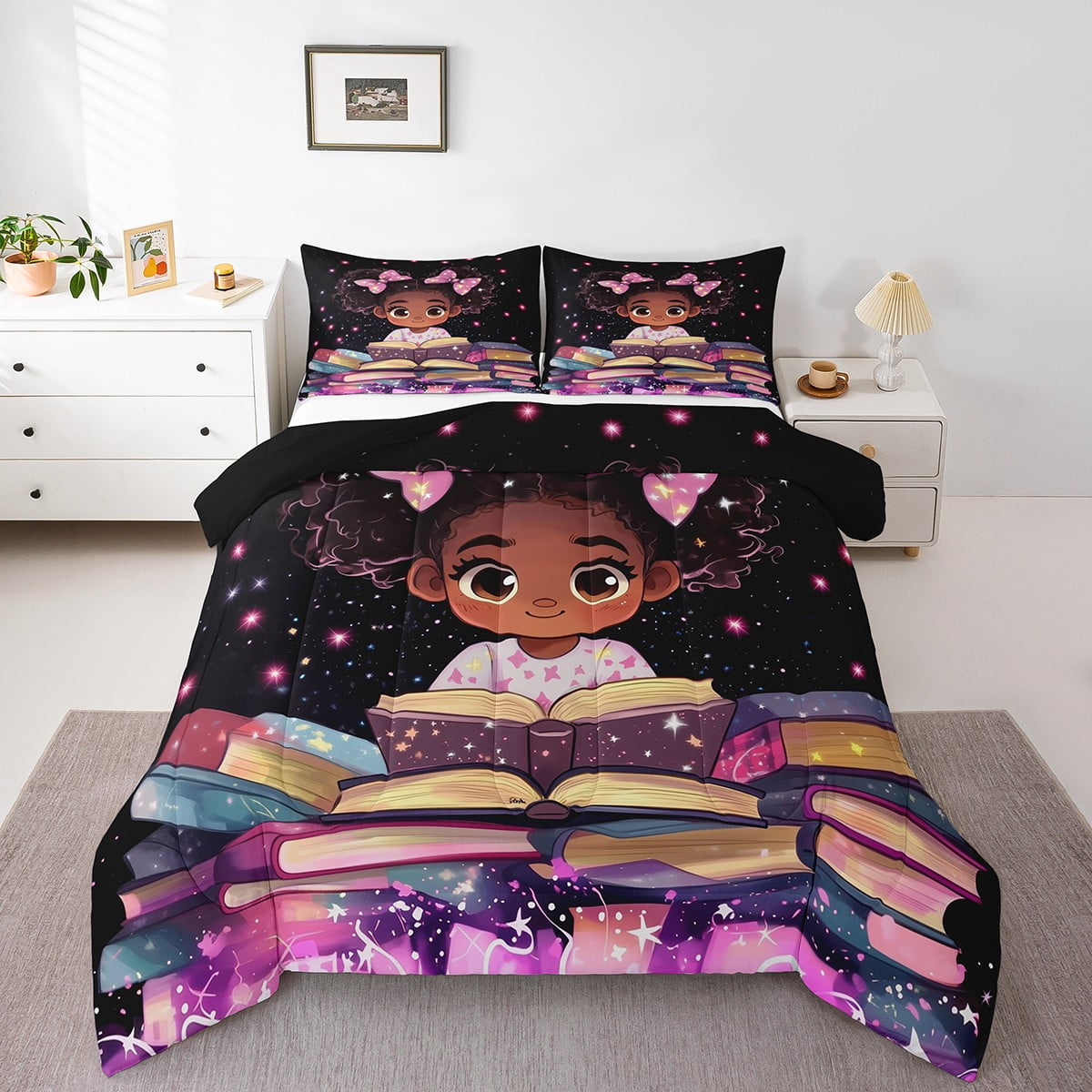 Cute Black Comforter Set Twin,Black Magic Bedding Sets American Bedding ...