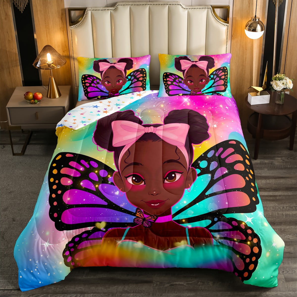 Cute Black Girls Comforter Set Queen, African American Black Girls ...