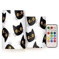 Cute Black Kitten Flameless LED Candle Set with Remote, Battery ...