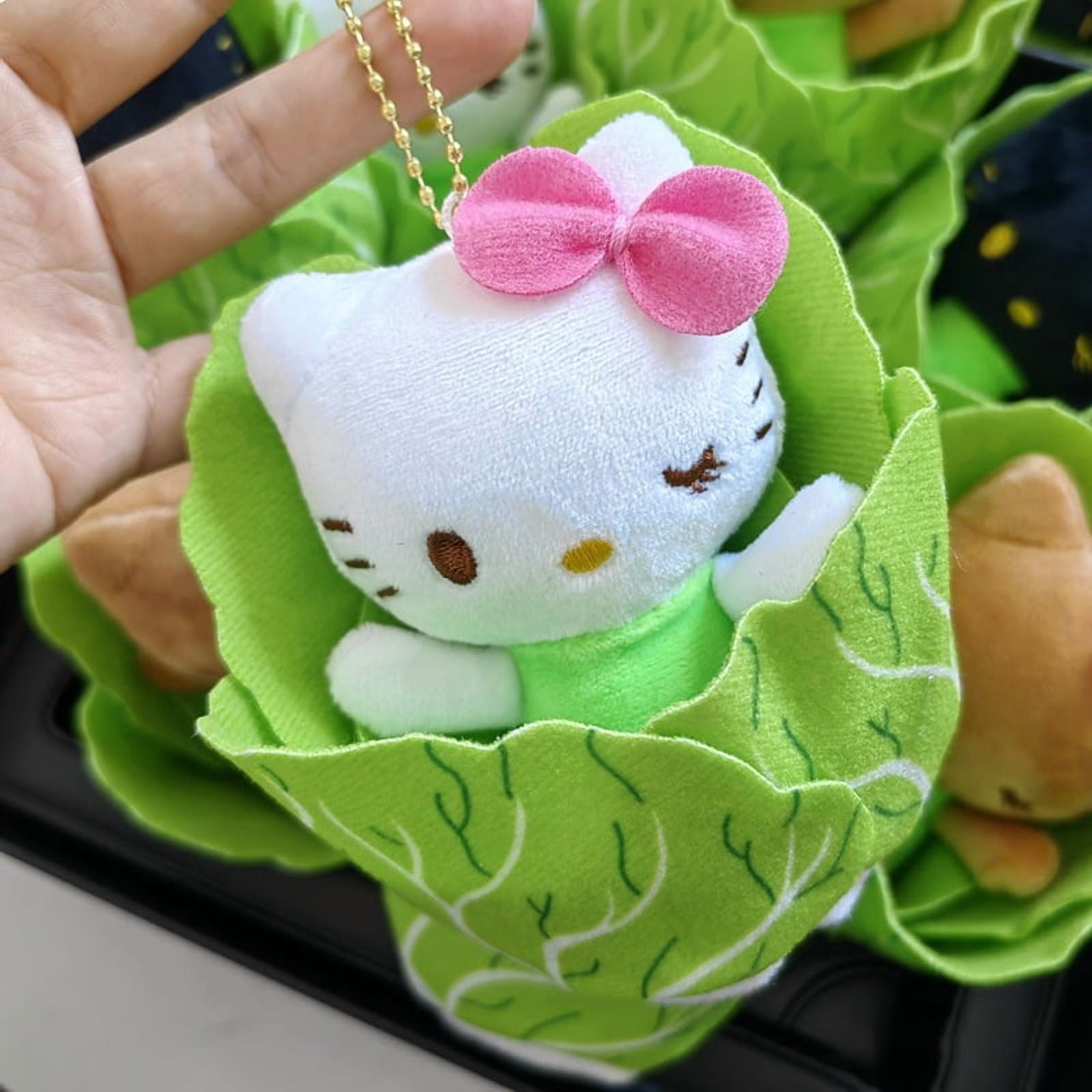Cute Black Skin Hello Kitty Makes Money Lettuce Doll Chinese Cabbage Plush Toy Pendant Pendant ...