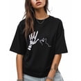Cute Black T Shirts for Women Short Sleeve Cotton Crewneck T-Shirt ...