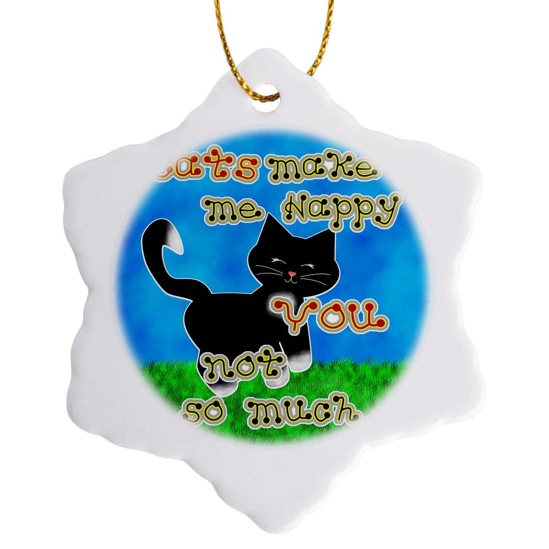 Cute Black Tux Cat Lovers - Cats Make Me Happy You Not So Much -Green ...