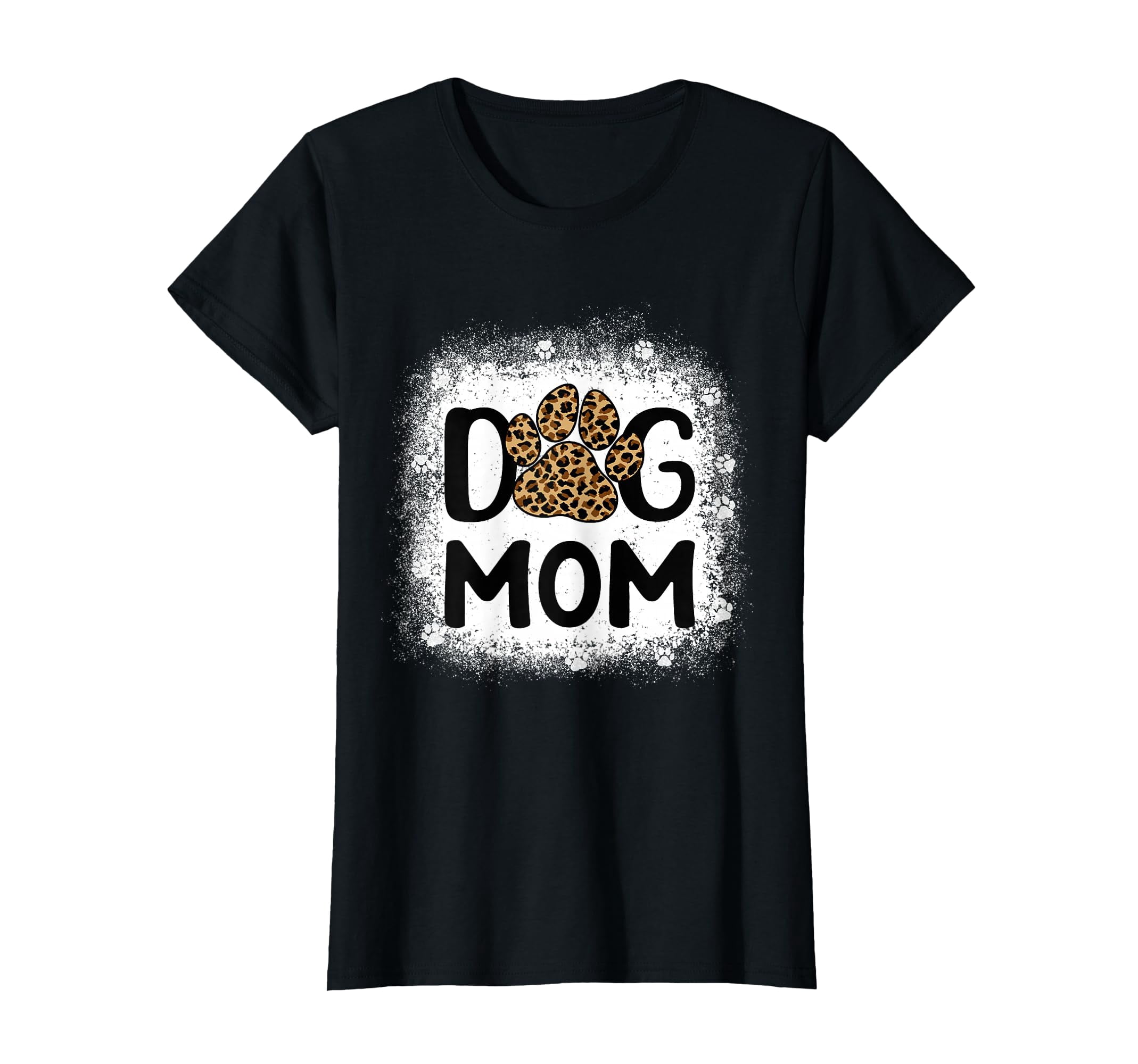 Cute Bleached Dog Mom Leopard Paw Print T-Shirt for Dog Lovers ...