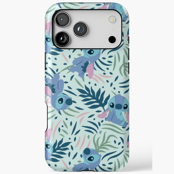 Cute Blue Alien Seamless Pattern iPhone Case 17 16 15 14 13 12 11 Pro ...