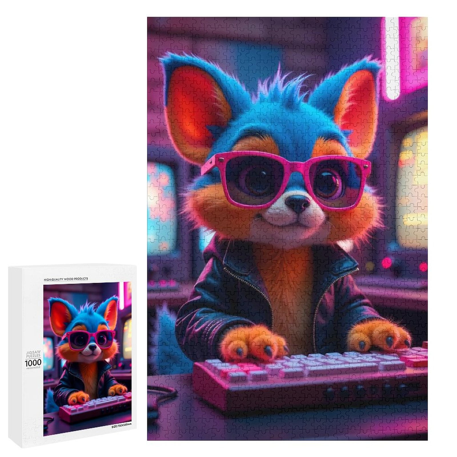 Cute Blue And Orange Fox Jigsaw Puzzles For Adults 1000 Pieces And Up ...
