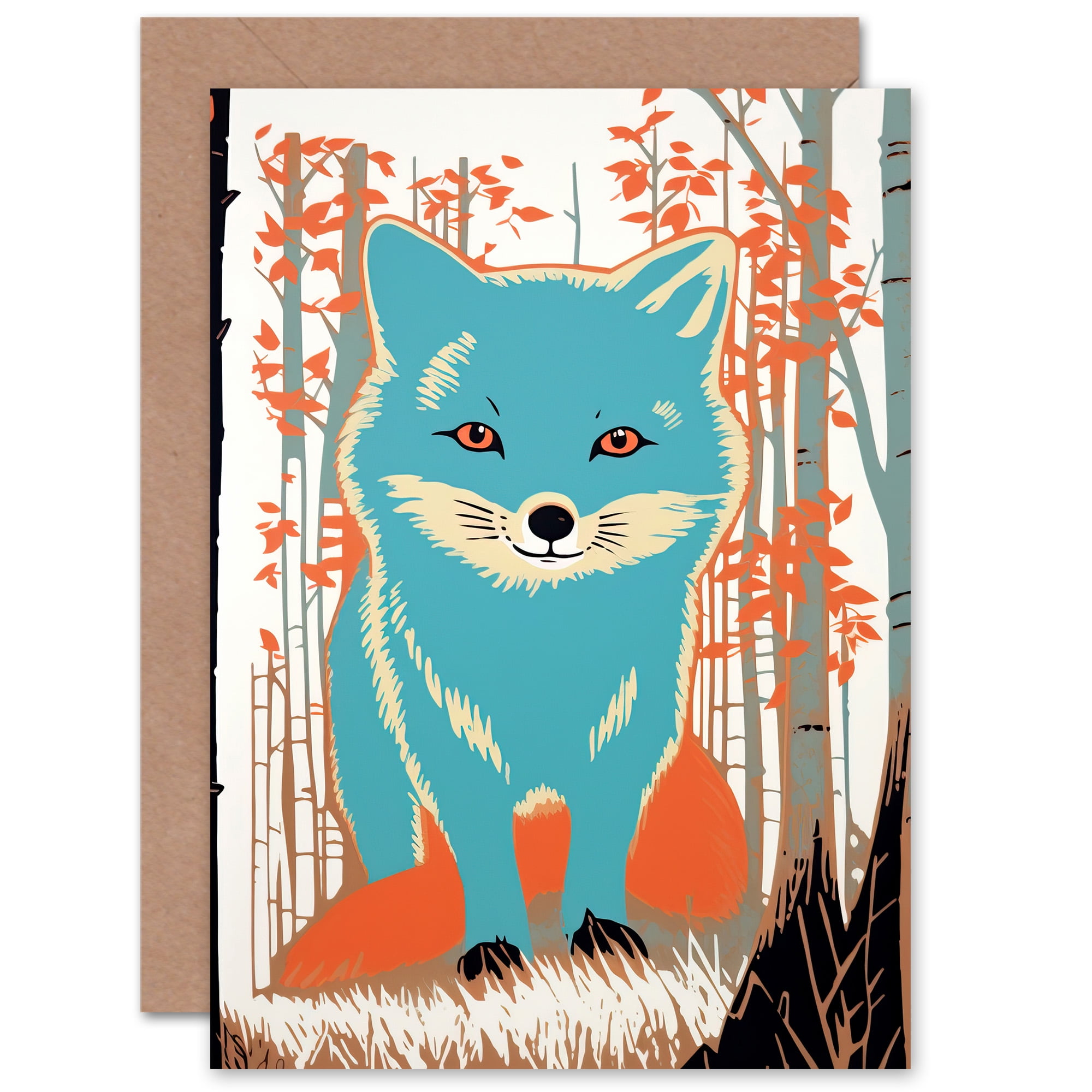 Cute Blue Fox Woodland Baby Animal for Child Children Kids Birthday ...