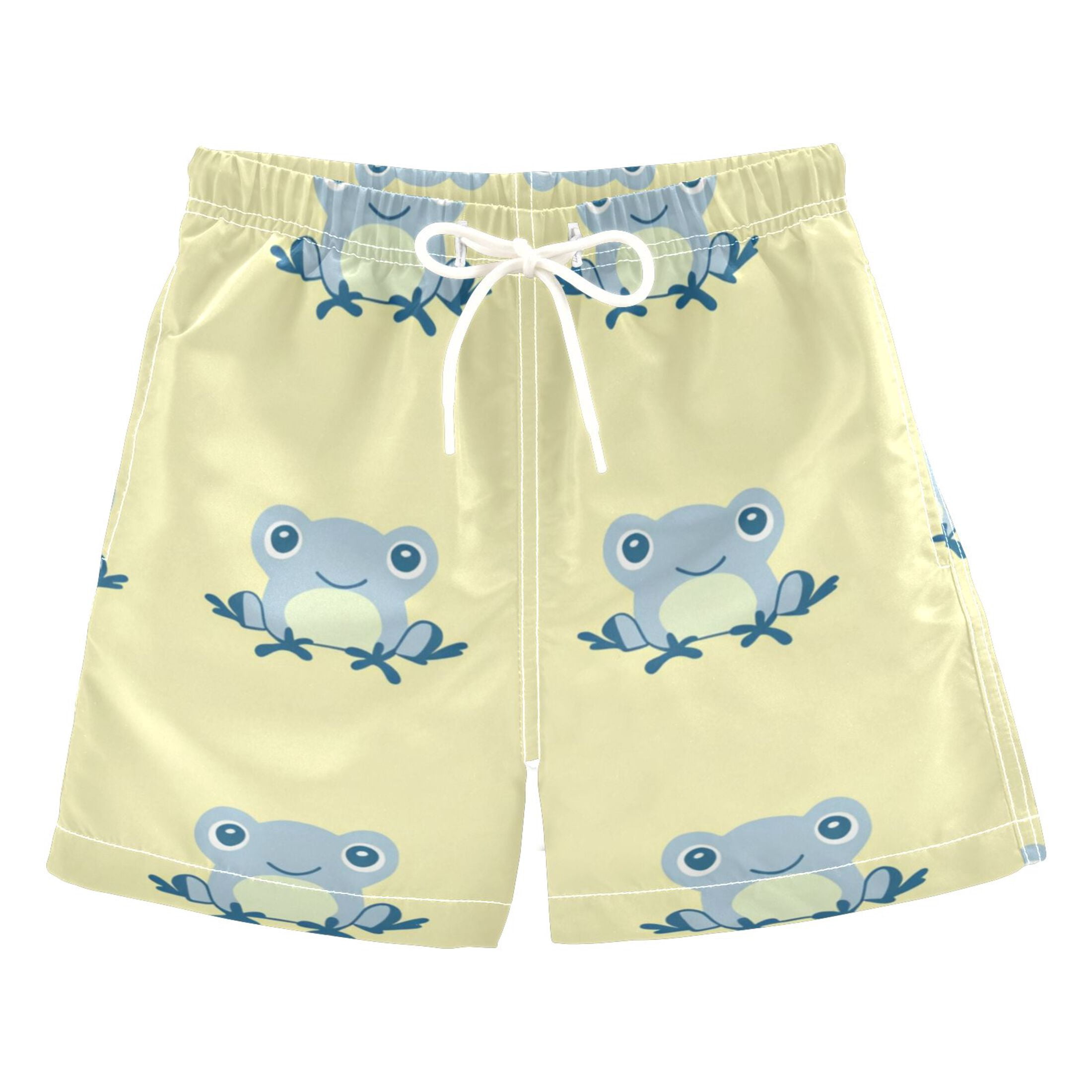 Cute Blue Frogs Boys' Swim Trunks Board Shorts Beach Pants Bathing ...