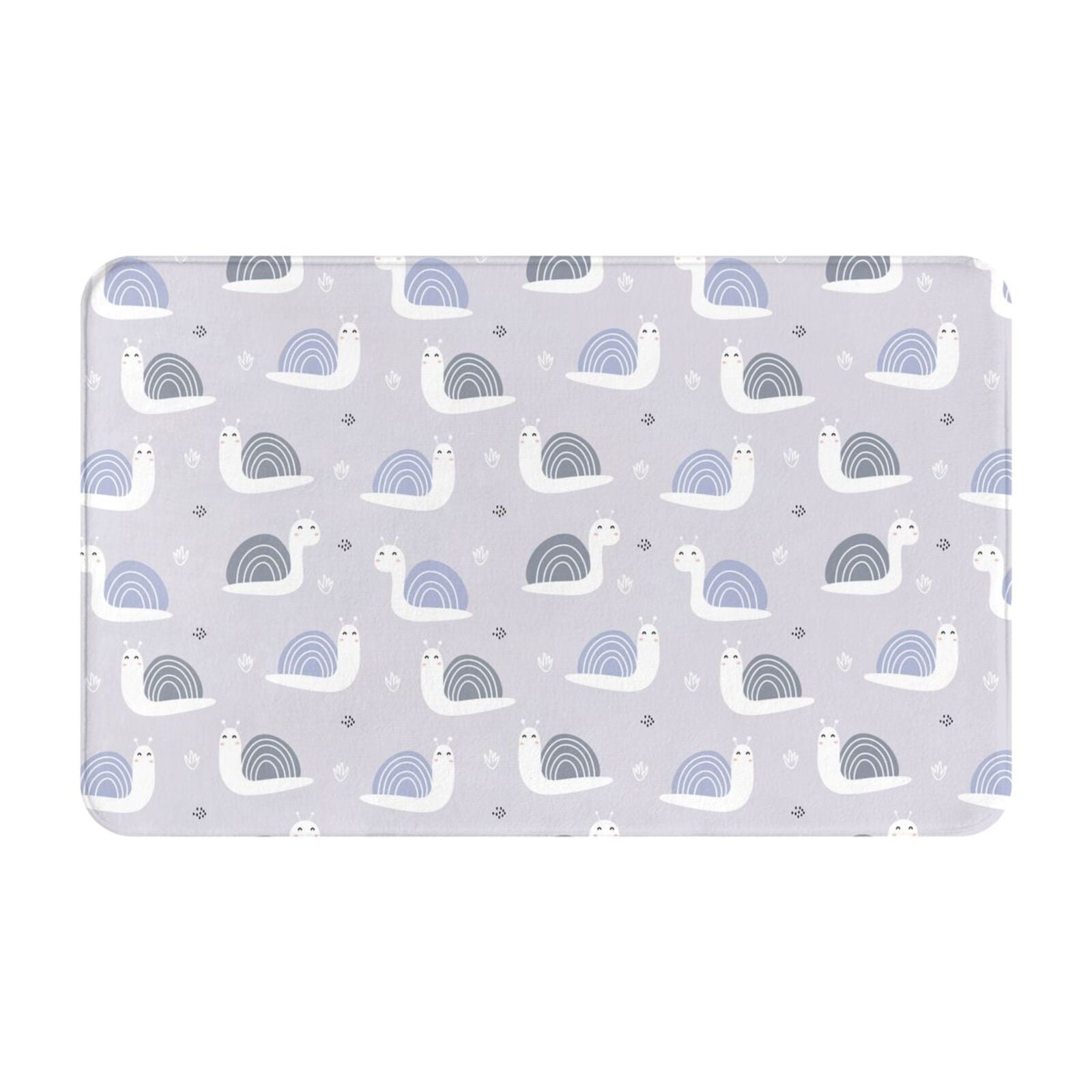 Cute Blue Gray Snail Front Door Mat, Indoor Mats for Bedroom Bathroom ...