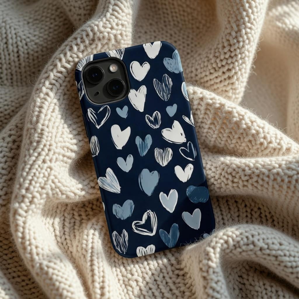 Cute Blue Heart Phone Case - Sweet Pastel Love Heart Tough MagSafe ...