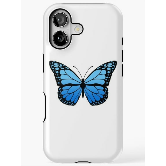 Cute Blue Monarch Butterfly Insect Nature Artwork iPhone Case 17 16 15 ...