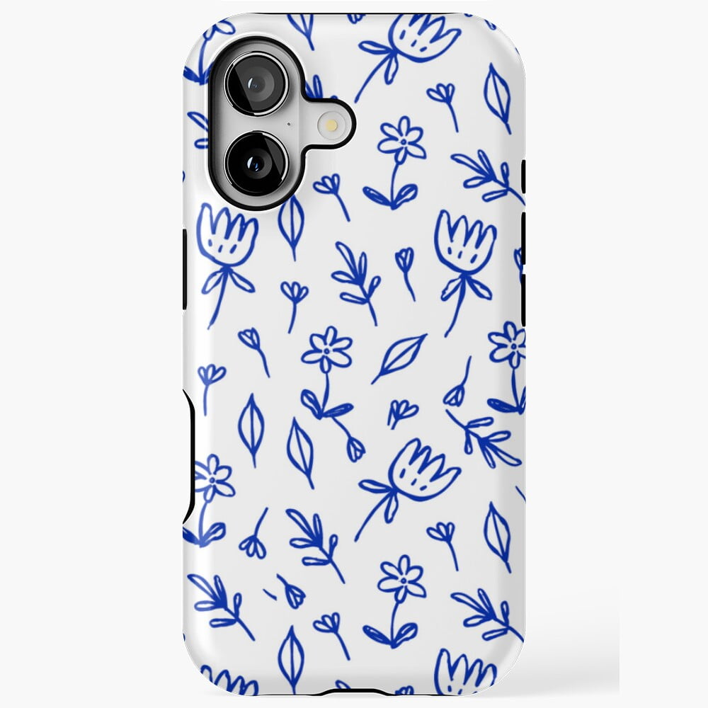 Cute Blue Pattern Seamless Design Case iPhone 17 16 15 14 13 12 11 Pro ...