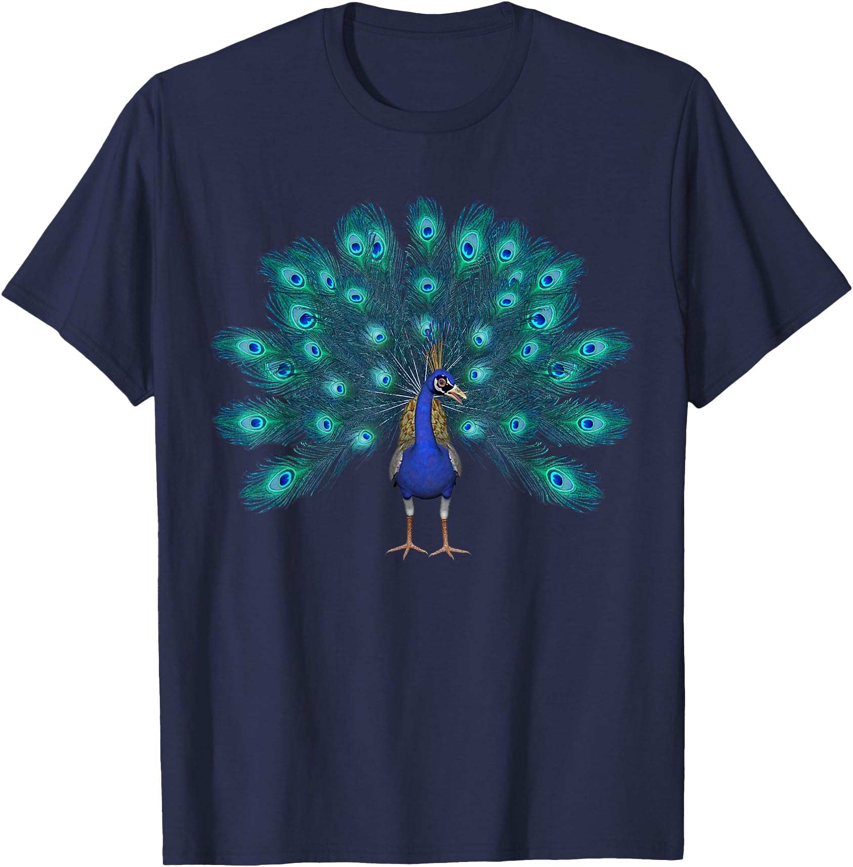 Cute Blue Peacock Print Teal Feathers Clothes Softstyle Unisex T-Shirt ...