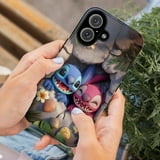 Cute Blue Pink Alien Cartoon Fan Phone Case for 17 16 15 14 13 12 11 ...