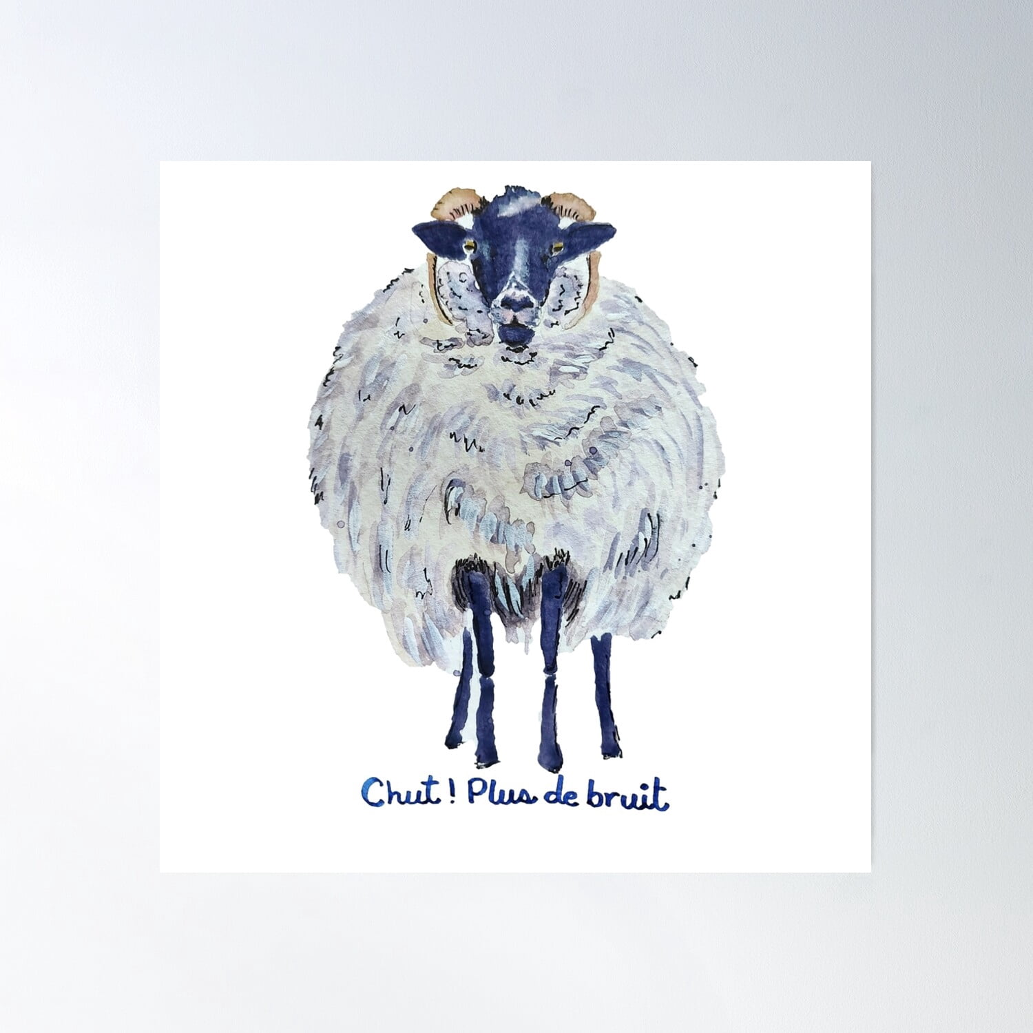 Cute Blue Sheep Poster Wall Art, Modern Wall Decor, 16x16 UNFRAMED ...
