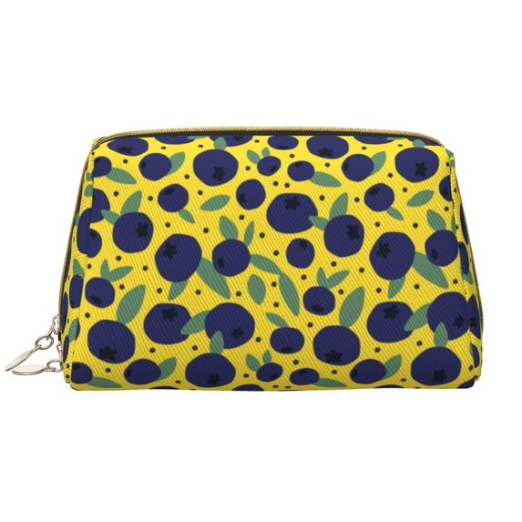 Cute Blueberry Yellow Green Makeup Bag, Large Capacity Cosmetic Bag ...