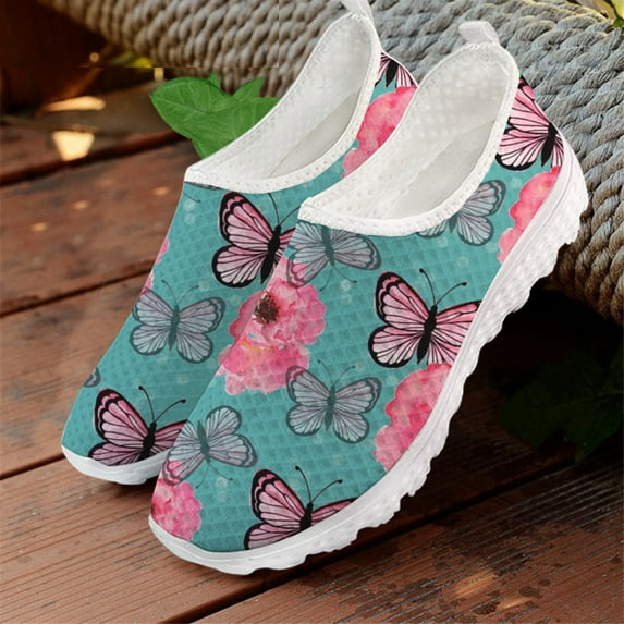 Cute Bohemia Butterfly Print Woman Flats Casual Shoe for Women Loafers ...