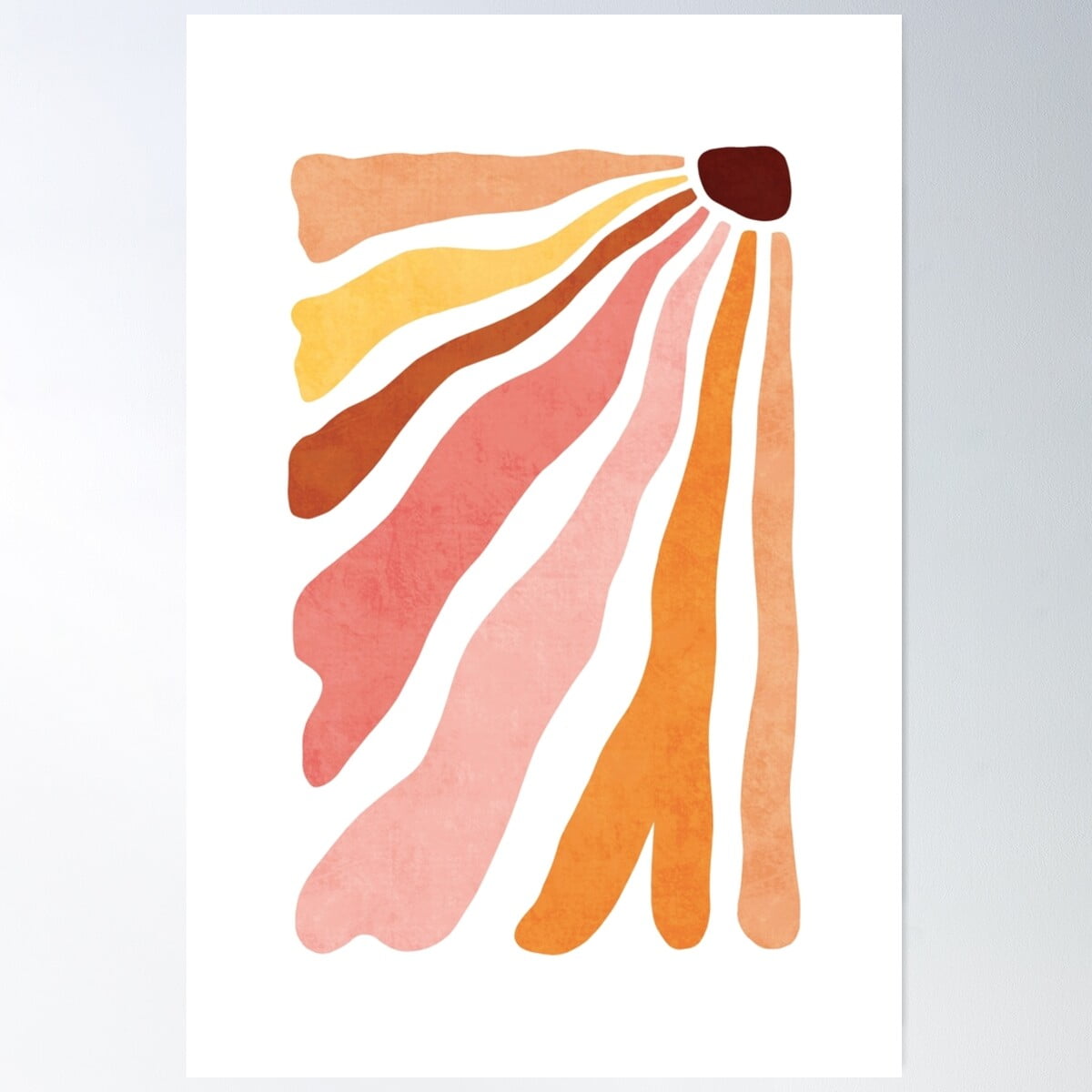 Cute Boho Sun In Warm Colors Poster Wall Art, Modern Wall Decor For ...