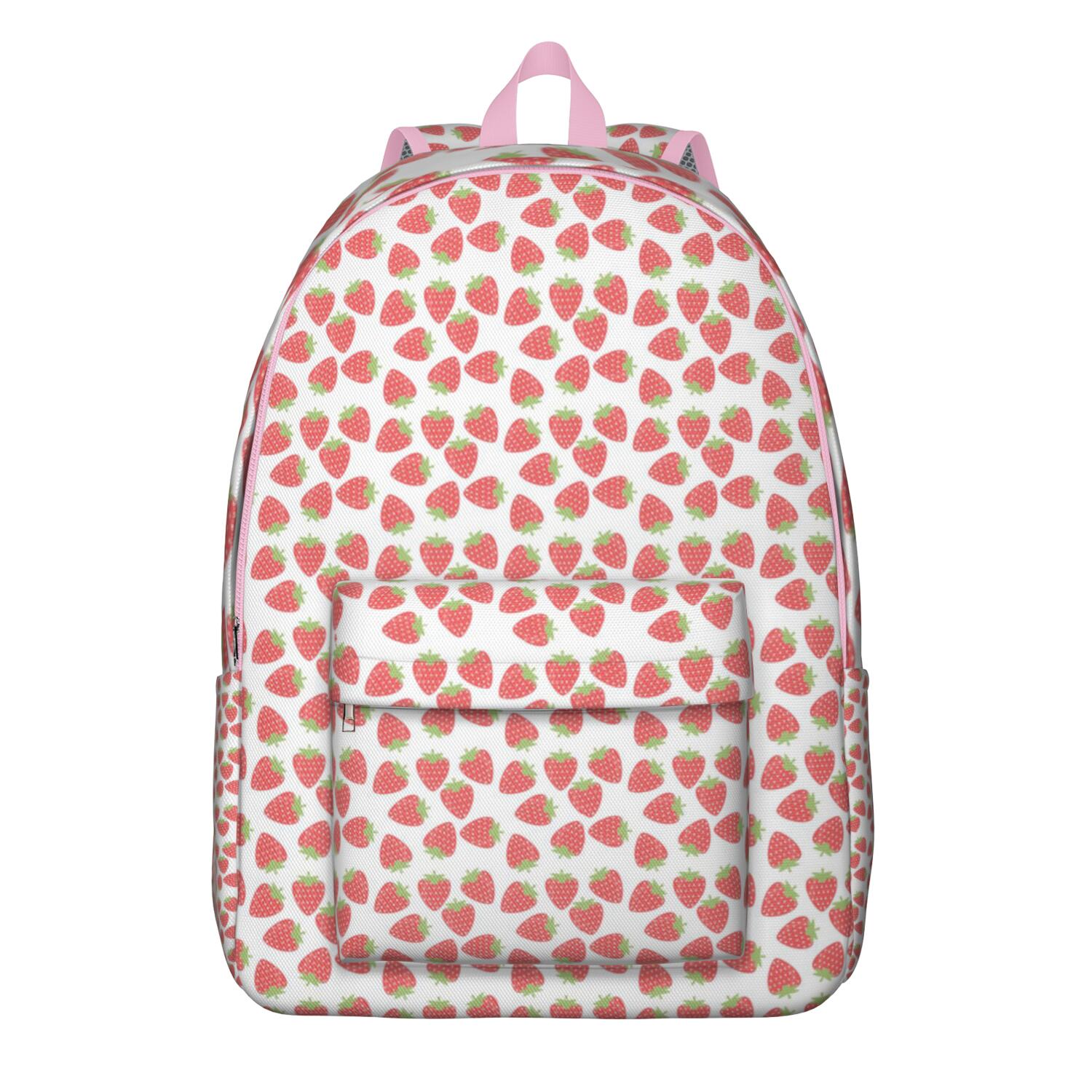 Cute Boho Waist Bag with Fresh Strawberry Print – Red Berries and ...