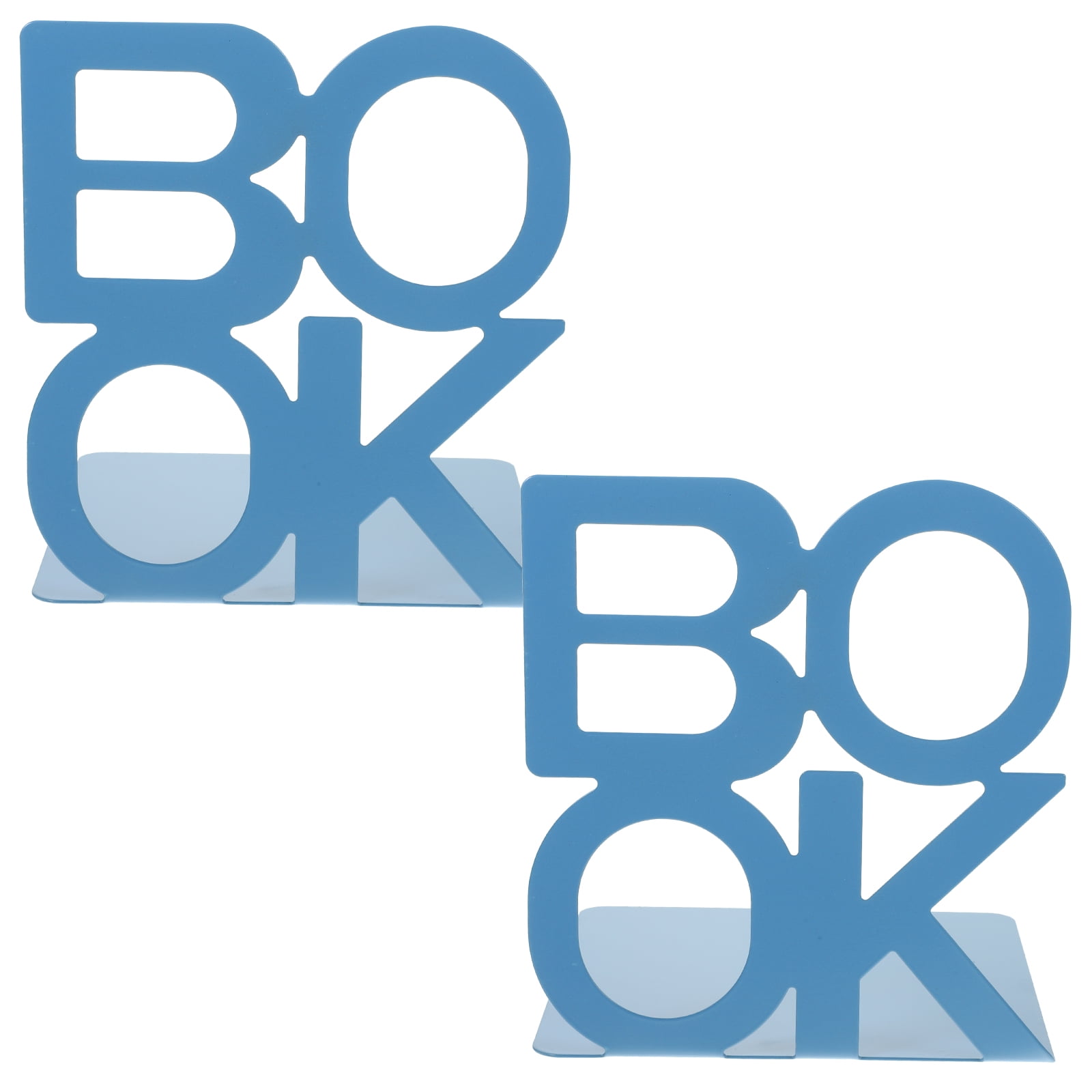 Toyandona Bookend Metal 2Pcs 5.50X5.11X4.91in Blue Letter Shaped Simple ...