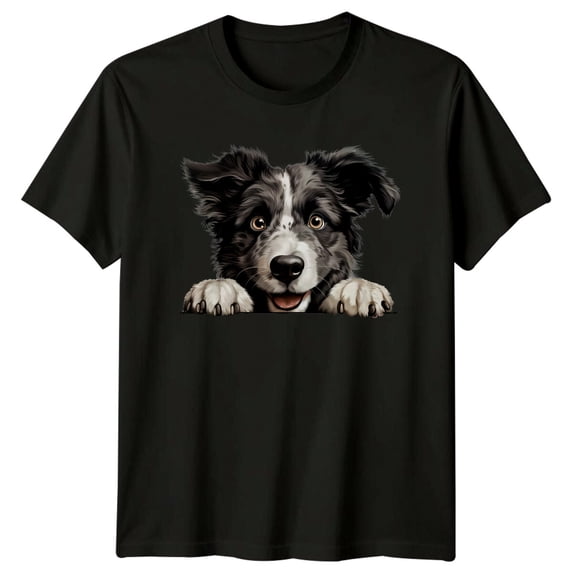 Cute Border Collie Dog Head Graphic Pet Portrait T-Shirt - Walmart.com