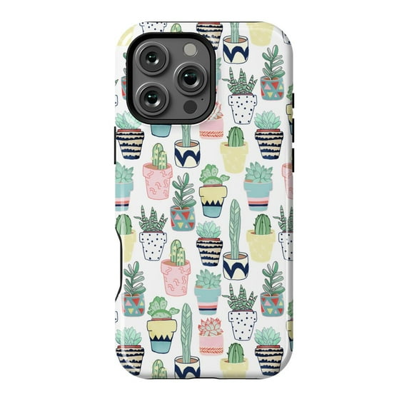Cute Botanical Cacti In Pots Plant Art iPhone Case 17 16 15 14 13 12 11 ...