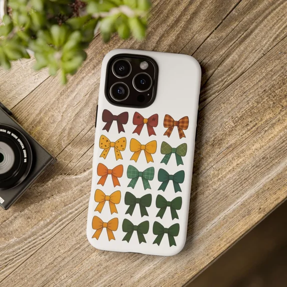 Cute Bow Fall Color Style Protective Case for iPhone 11 12 13 14 15 16 ...