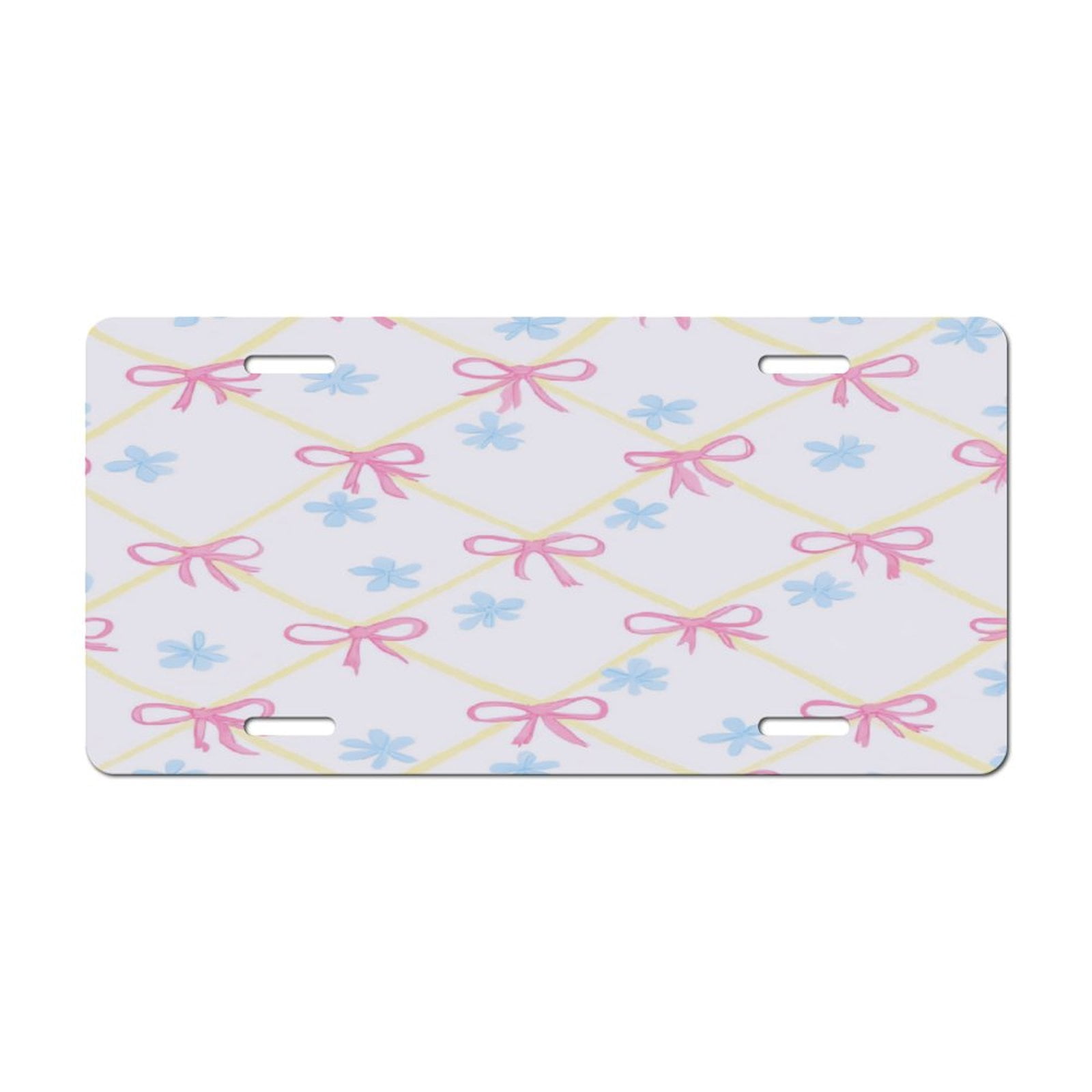Cute Bow And Flower Pattern Car Decorative Front License Plate,Vanity ...