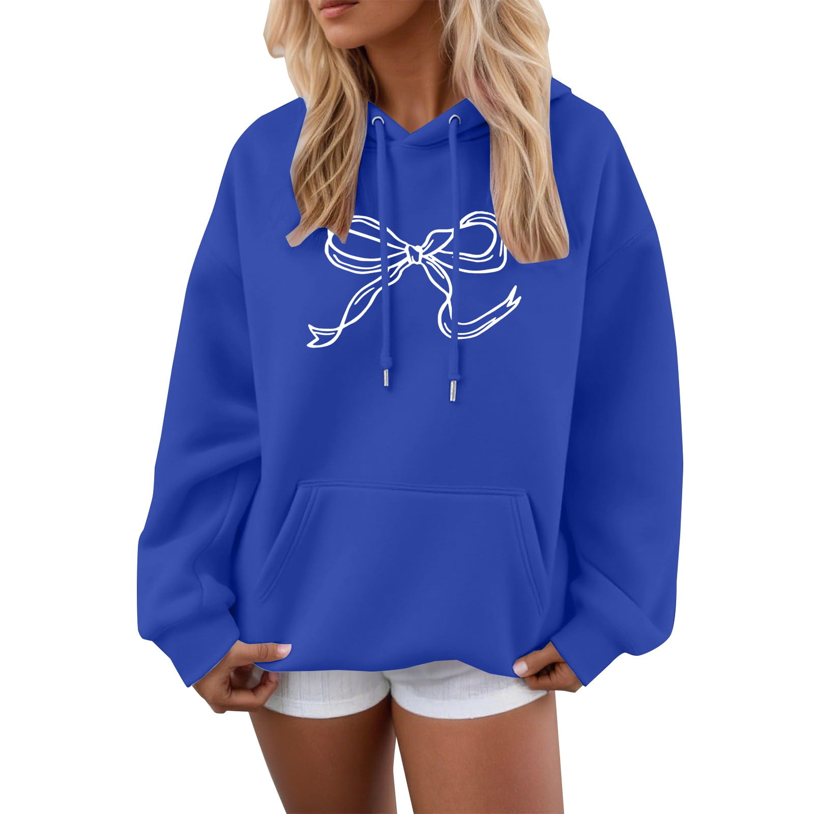 Cute Bow Hoodies for Women Teen Girl Warmy Oversized Oversized Bow ...