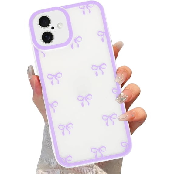 Cute Bow Pattern Phone Case for iPhone 17 6.3", Clear Aesthetic Ribbon ...