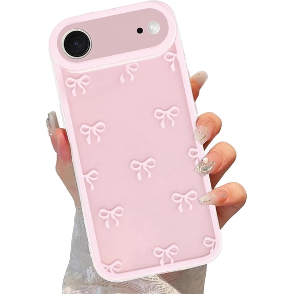 Cute Bow Pattern Phone Case for iPhone Air 6.5", Clear Aesthetic Ribbon ...