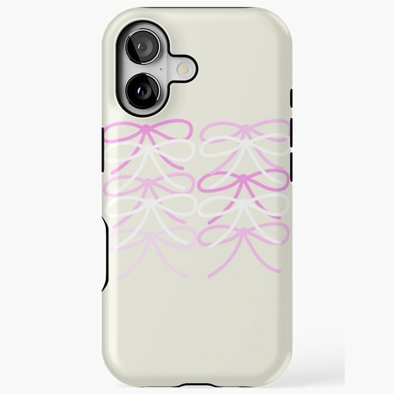 Cute Bow Sets Pattern Aesthetic Phone Case with iPhone 17 to 11 Pro Max ...