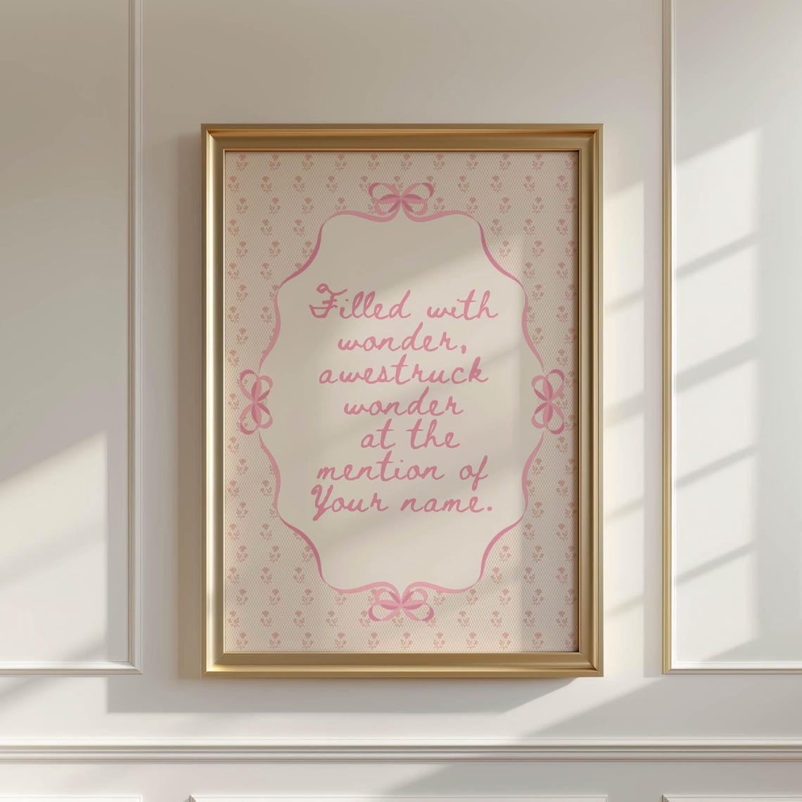 Cute Bow Wall Art Christian Scripture Print Blue Nursery Decor ...