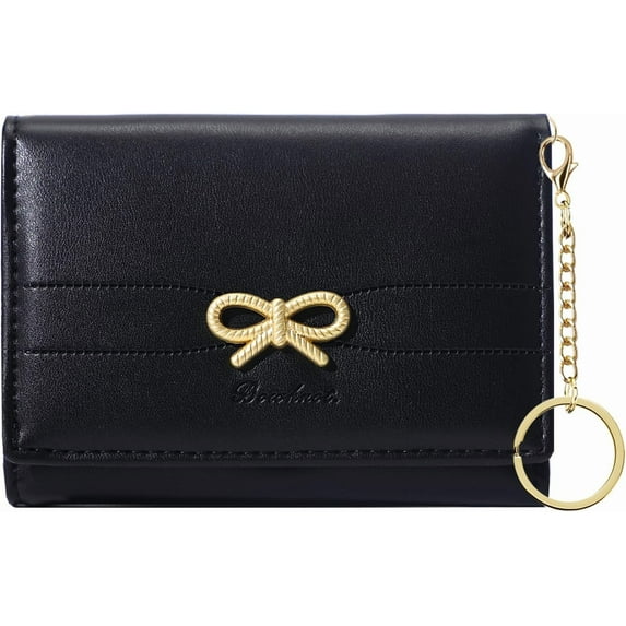 Cute Bow Wallet with Key-chain Aesthetic Card Holder ID Window for ...