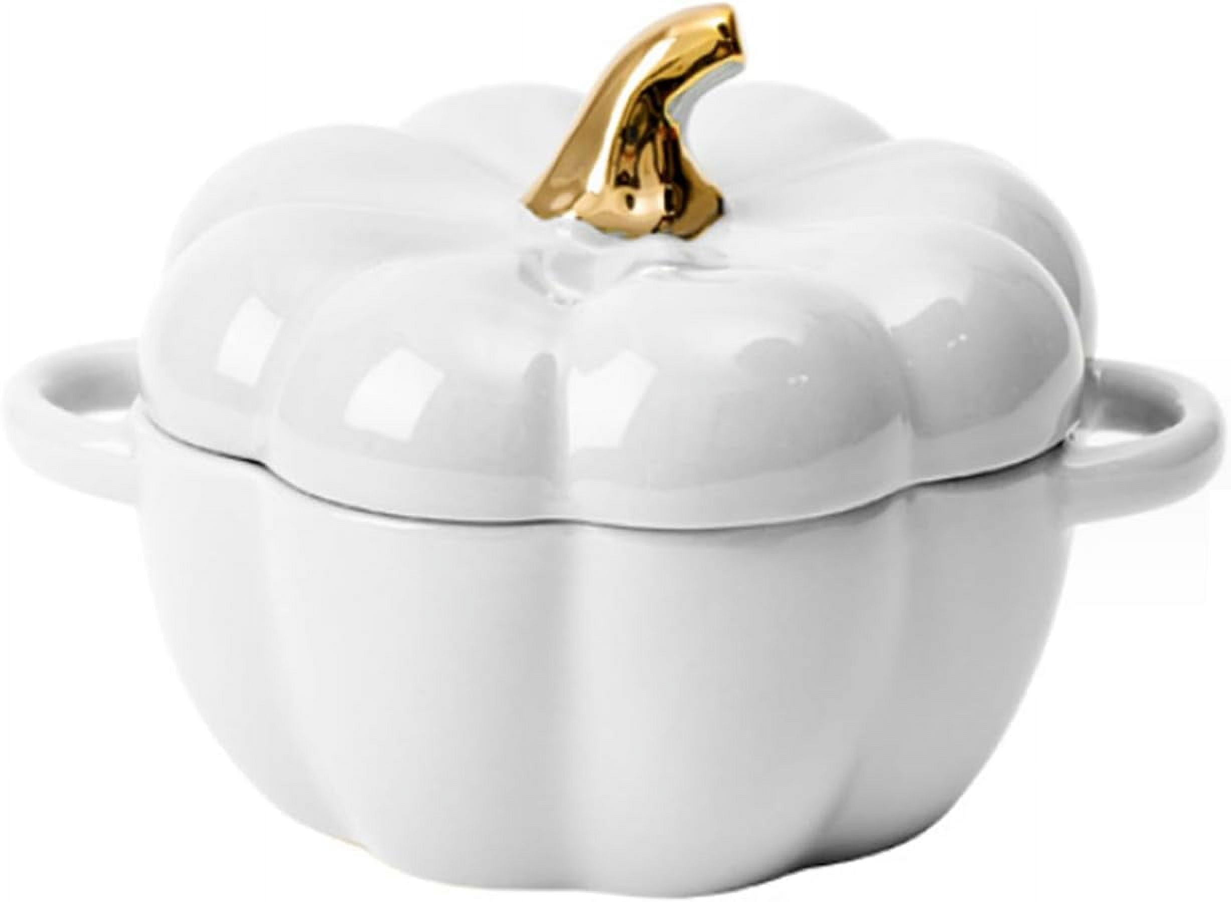 Cute Bowl, Pumpkin Ceramic Bowl with Lid, Microwave & Dishwasher Safe ...