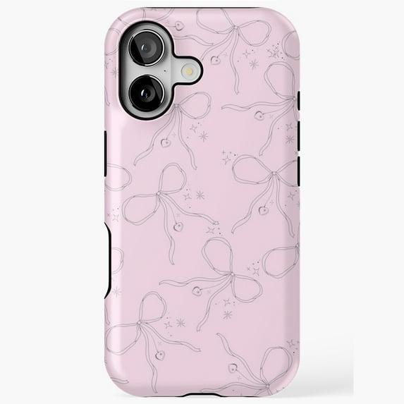 Cute Bows Pattern Coquette Style Phone Case with iPhone 17 to 11 Pro ...