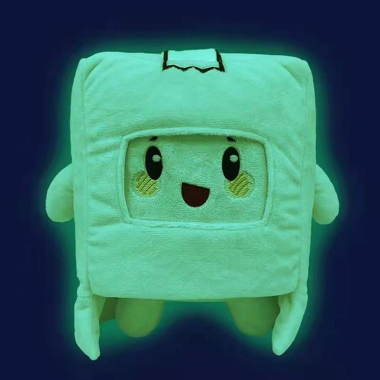 Cute Box Plush Toy Glow in The Dark, Luminous Cartoon Plushies Doll ...